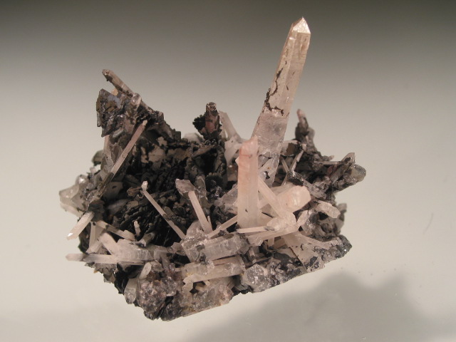 Helvite Pseudomorphs on Quartz-Jinlong hill China - Mineral Specimen ...